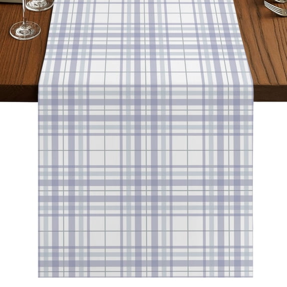 Buffalo Plaid Burlap Cotton Table Runner 14x72 Inches Long, Lavender ...