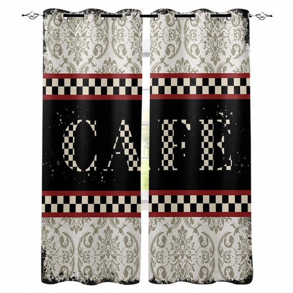 Buffalo Plaid Cafe Blackout Curtains for Bedroom/Living Room, Thermal ...