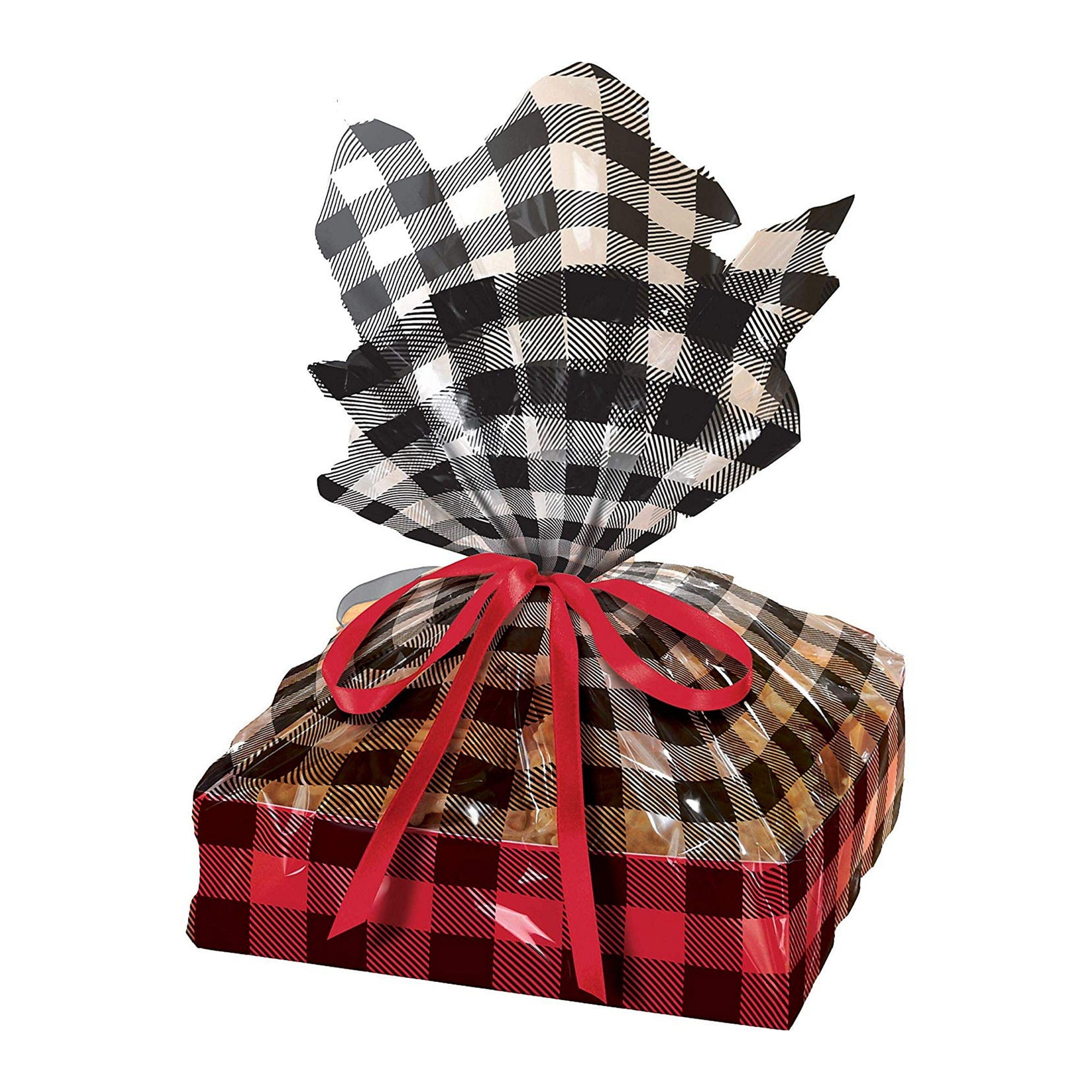 Buffalo Plaid Cello Bag and Treat Tray (2) - Walmart.com