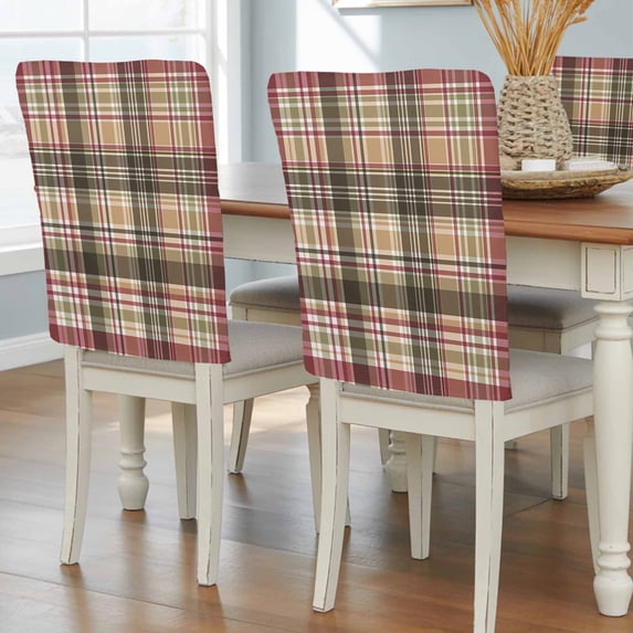 Buffalo Plaid Chair Back Covers, Modern Farmhouse Colorful Checkered ...