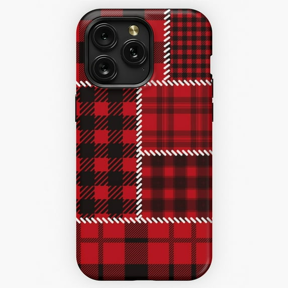 Buffalo Plaid Christmas Pattern Festive Art iPhone Case 17 to 11 Pro ...