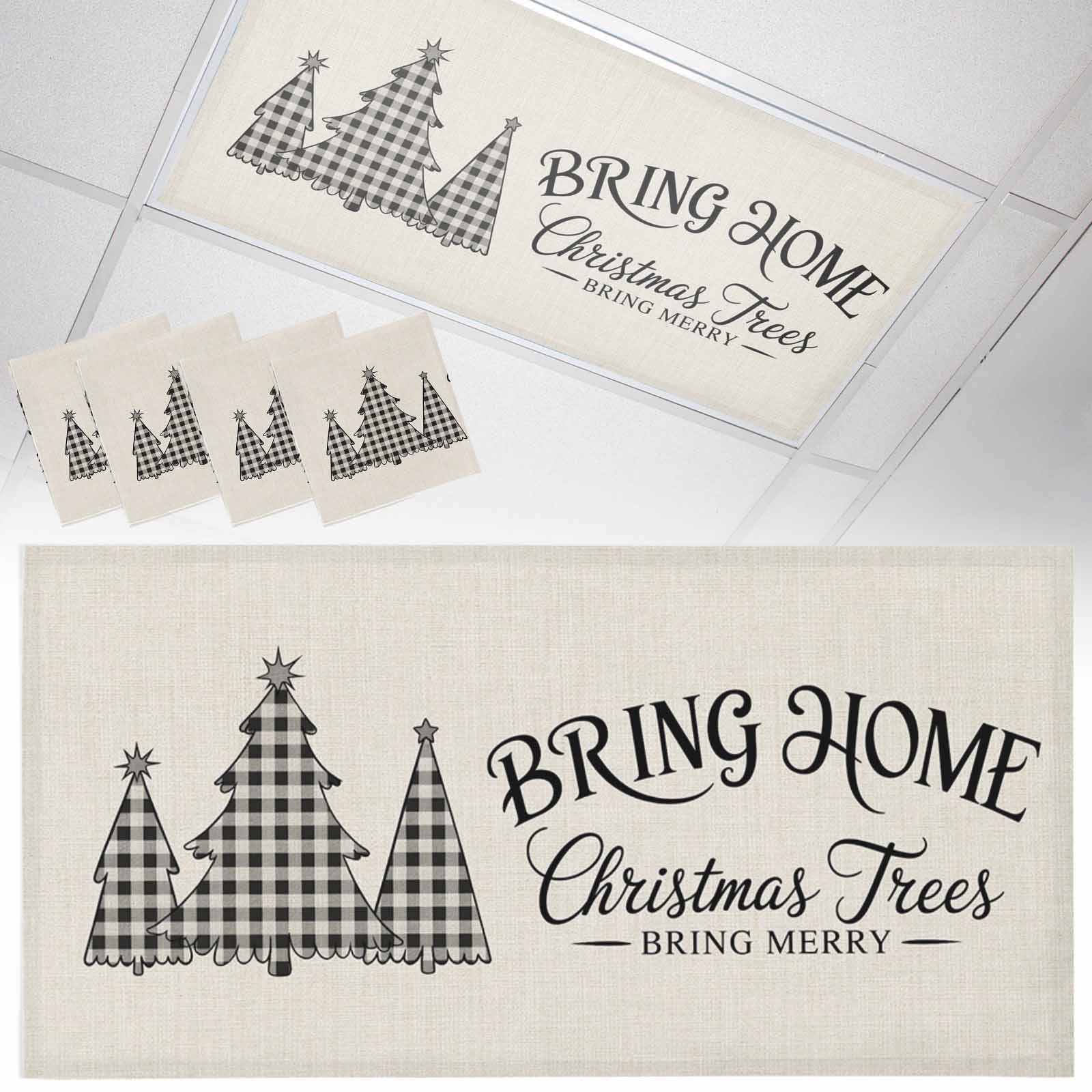 Buffalo Plaid Christmas Tree Fluorescent Light Covers Bring Home Xmas ...