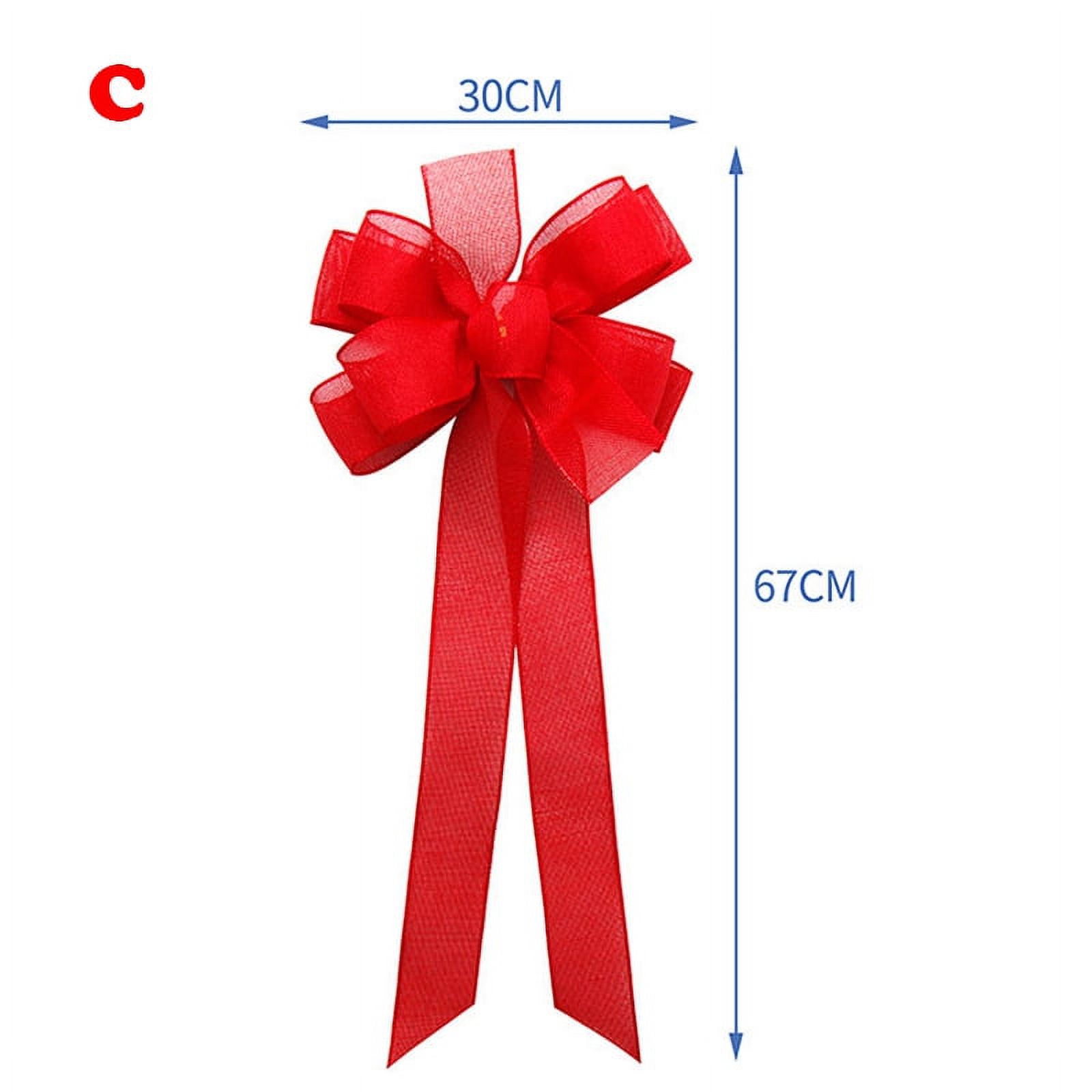 Buffalo Plaid Christmas Tree Topper Red Black Burlap Decorative Bow For