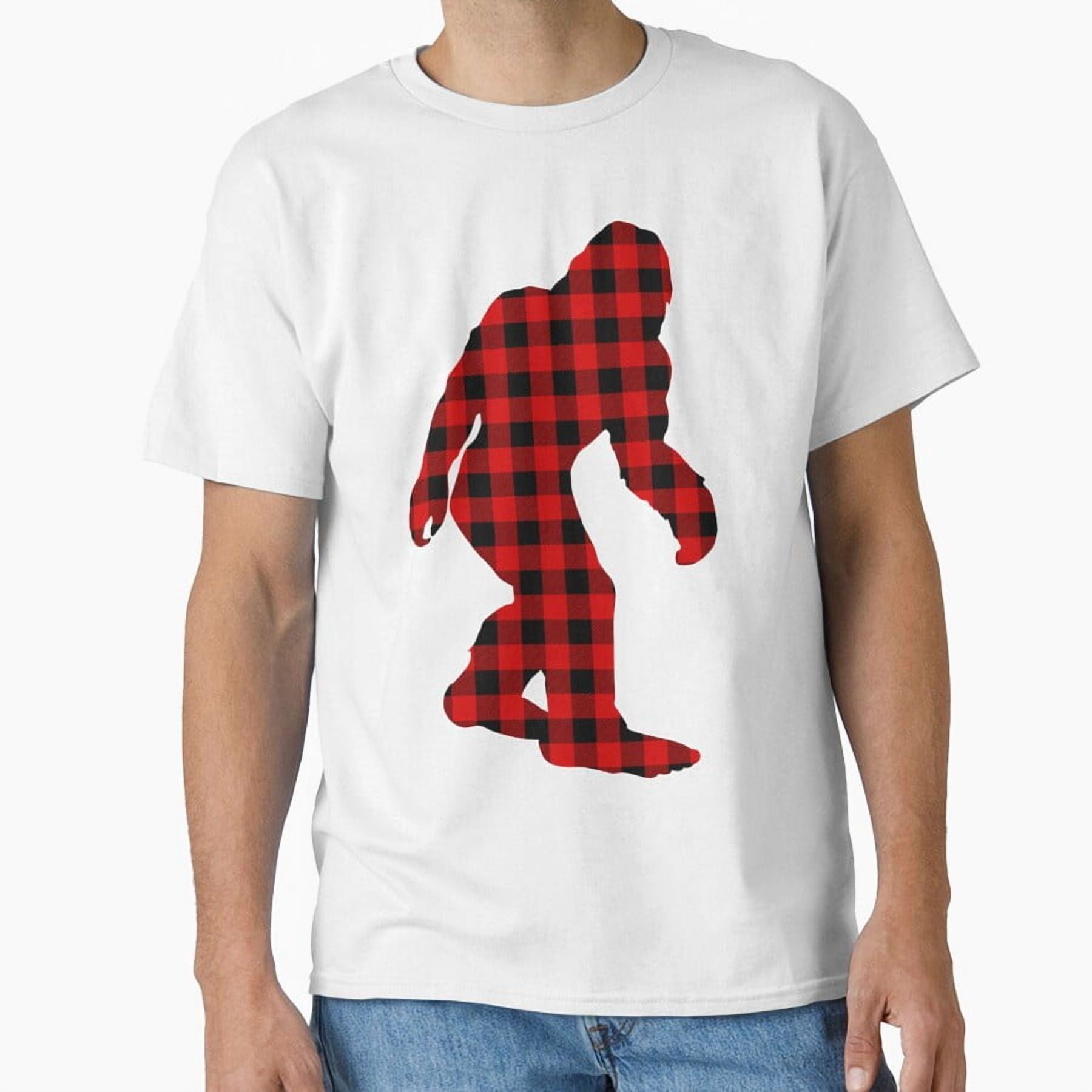 Buffalo Plaid Christmas Yeti Bigfoot Holiday Festive Creature Art ...