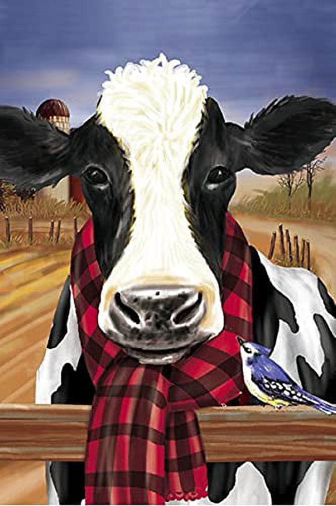 Buffalo Plaid Cow Garden Flag – 12" x 18", Double Sided, Farmhouse ...