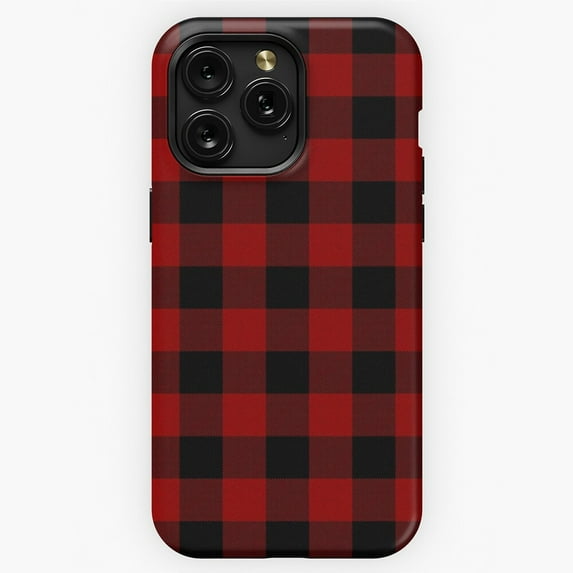 Buffalo Plaid Cozy Red Black Pattern iPhone Case 17 through 11 Pro Max ...