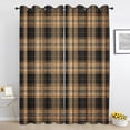 Buffalo Plaid Curtains, Brown Plaid Blackout Curtain, Farmhouse Vintage ...