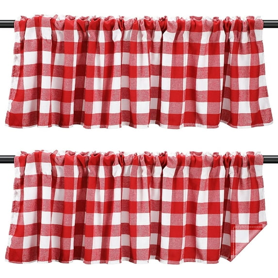 Buffalo Plaid Curtains Buffalo Window Valances Farmhouse Design Window ...