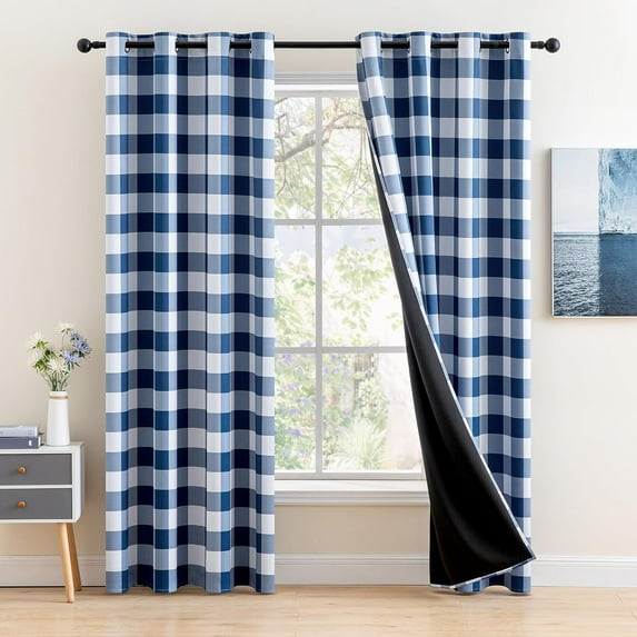 Buffalo Plaid Curtains for Farmhouse Bedroom, Blackout Window Drapes ...