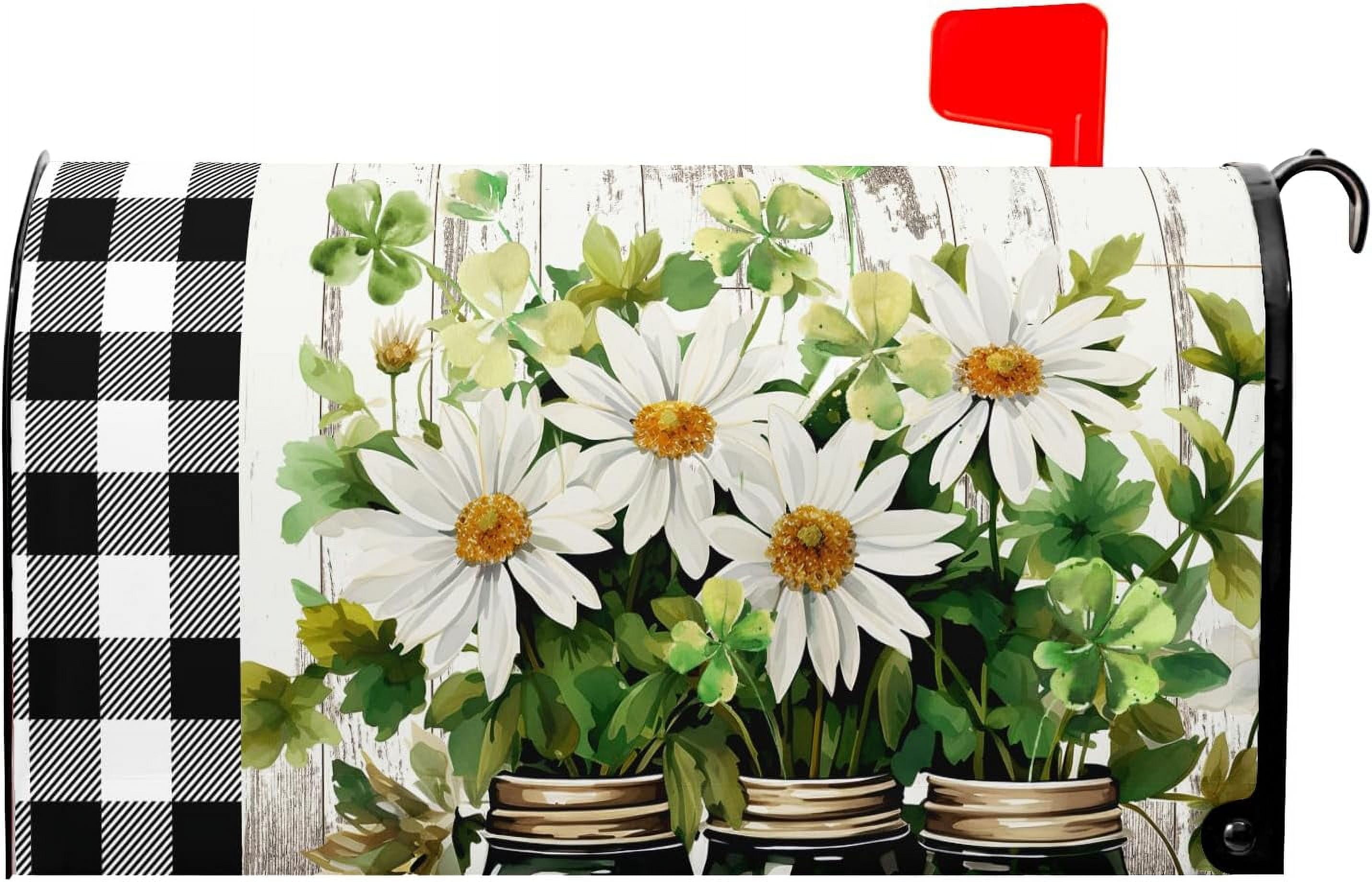 Buffalo Plaid Daisy Mailbox Covers Magnetic Spring Summer Floral ...