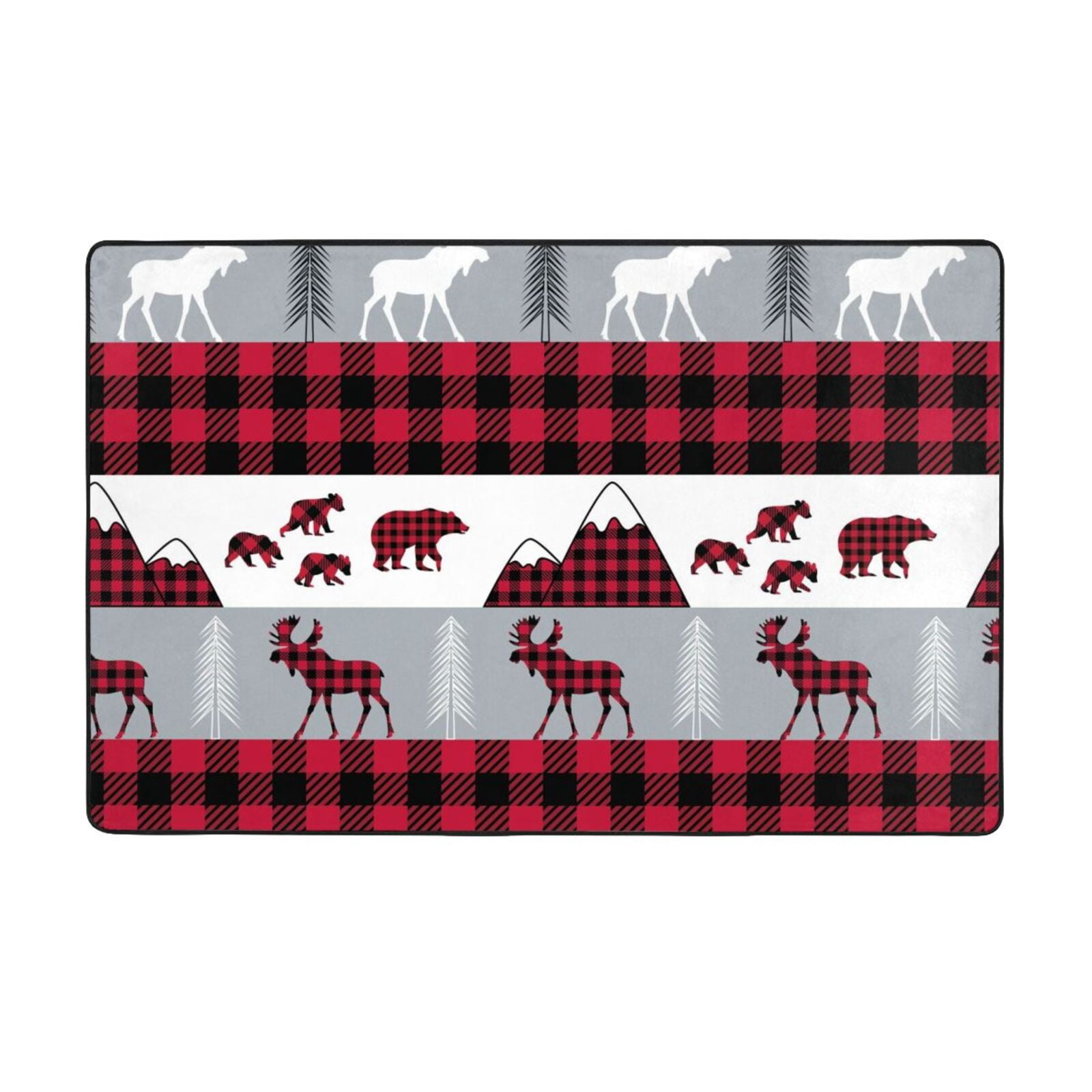 Buffalo Plaid Forest Soft Indoor Outdoor Rug, Washable Rugs for Living ...