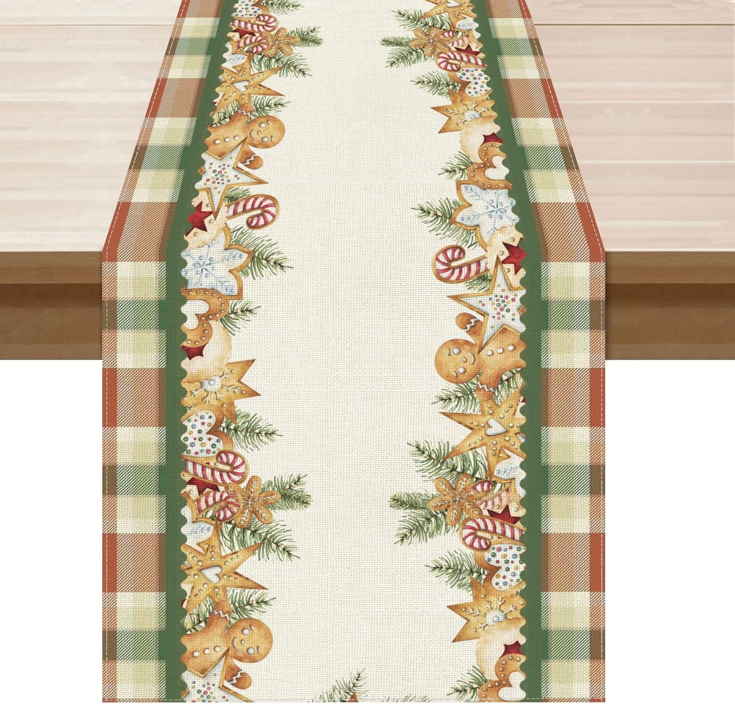 Buffalo Plaid Gingerbread Man Tree Snowflakes Christmas Winter Xmas ...