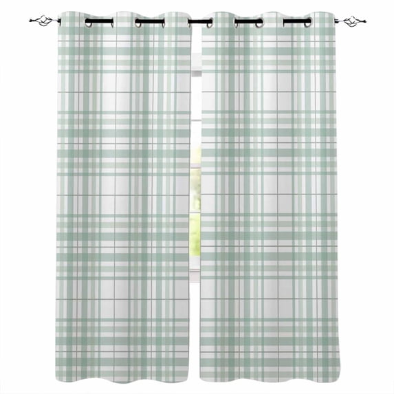 Buffalo Plaid Kitchen Curtains Sage Green Olive Farmhouse Minimalist ...
