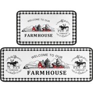 Culturalnav 2 PCS Rooster Kitchen Rugs Floor Mat Farmhouse Kitchen Mat ...