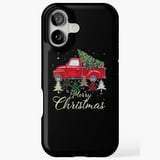 Buffalo Plaid Leopard Red Truck Christmas Tree Art Phone Case for ...