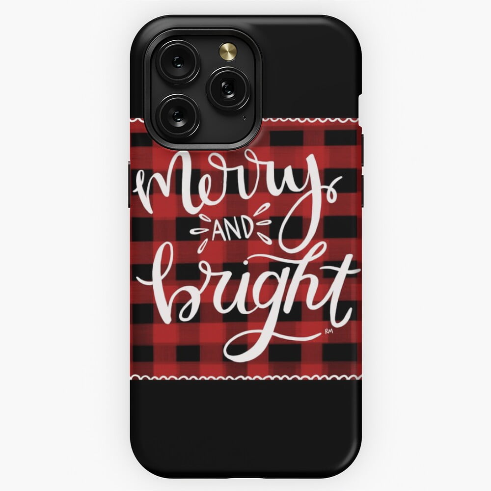 Buffalo Plaid Merry And Bright Festive Pattern iPhone Case 17 to 11 Pro ...