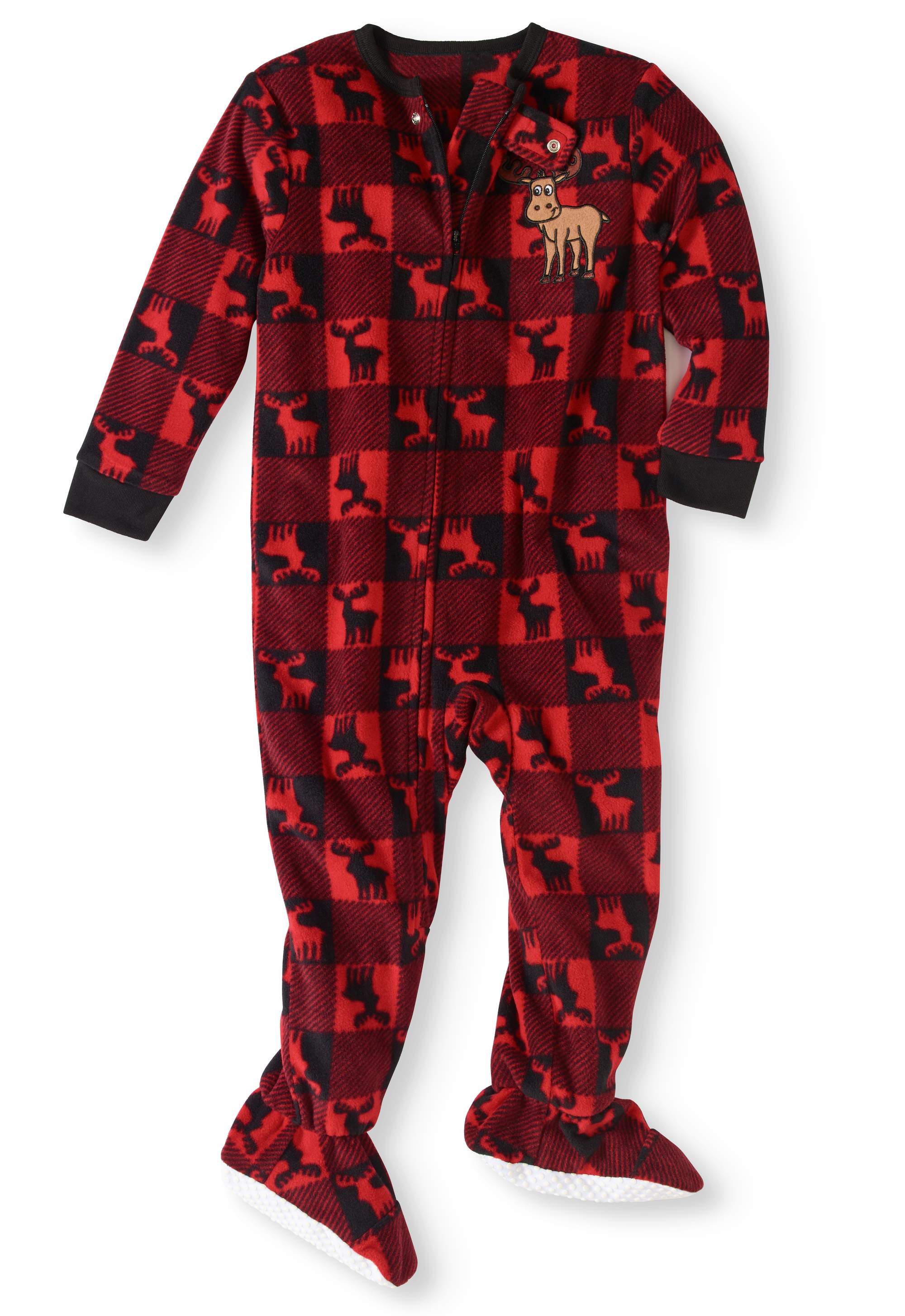 Buffalo Plaid Moose Toddler Boys' Blanket Sleeper - Walmart.com