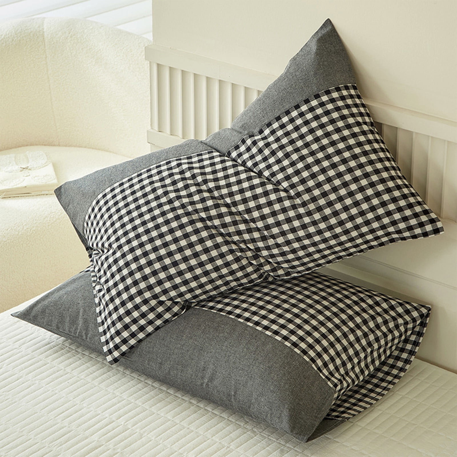 Buffalo Plaid Pillow Shams Set - Checkered & Gingham Pillow Covers ...