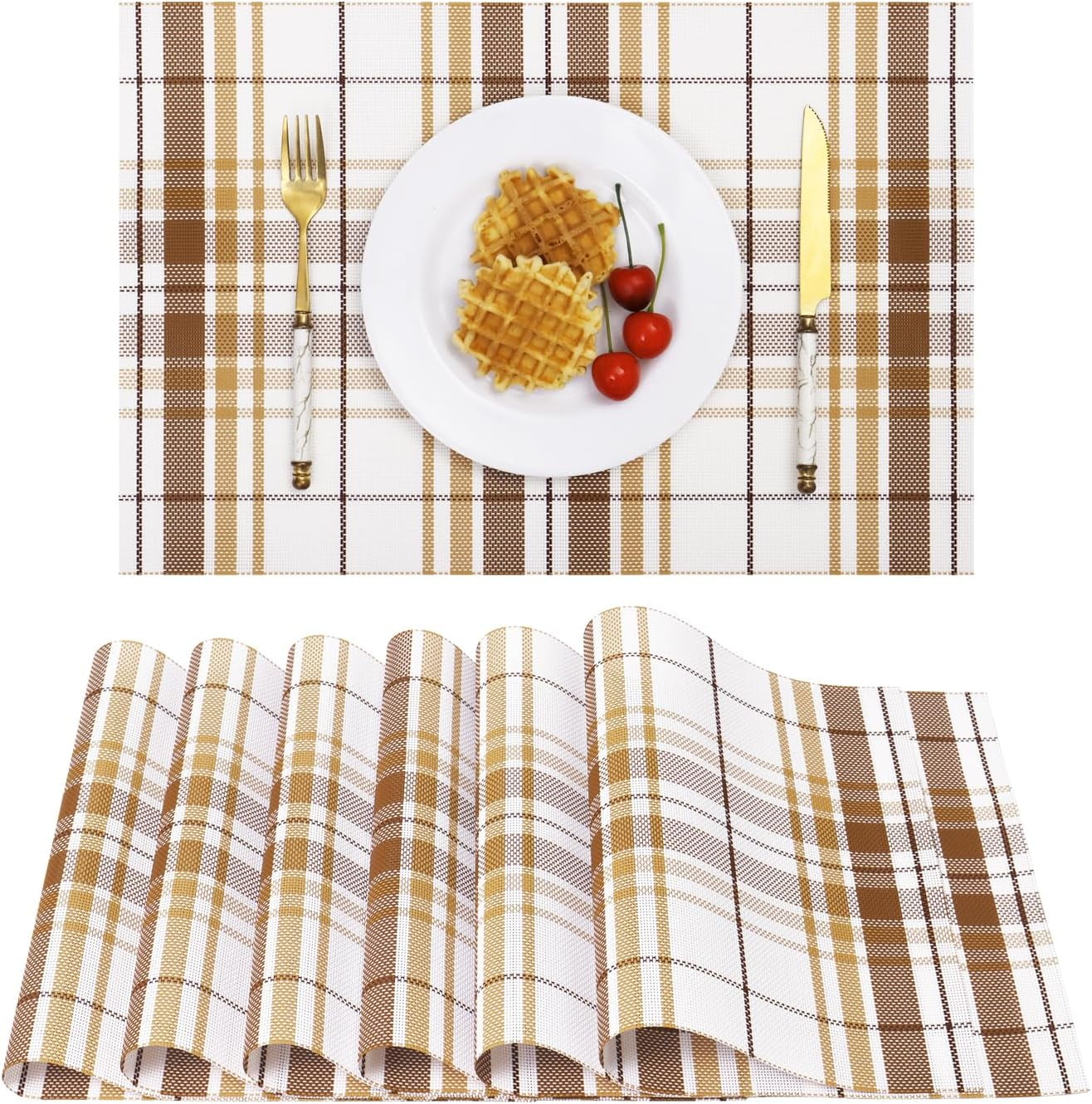 Buffalo Plaid Placemats Set of 6 for Dining Table Checkered Place Mats ...