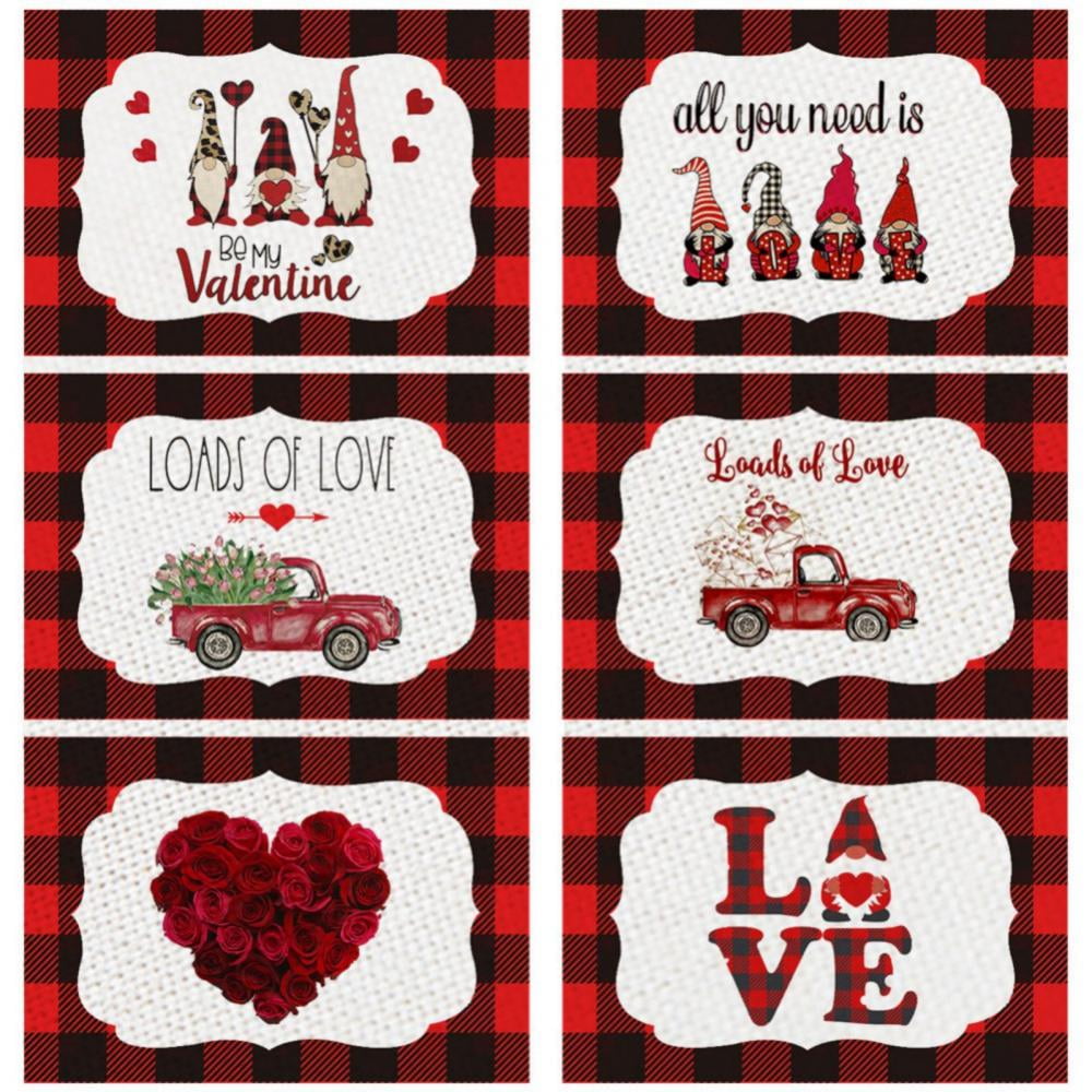 Buffalo Plaid Placemats Set of 6, Red and Black Check Placemats for ...