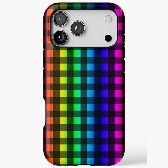 Buffalo Plaid Rainbow and Black Tartan Pattern Phone Case 11 through 17 ...