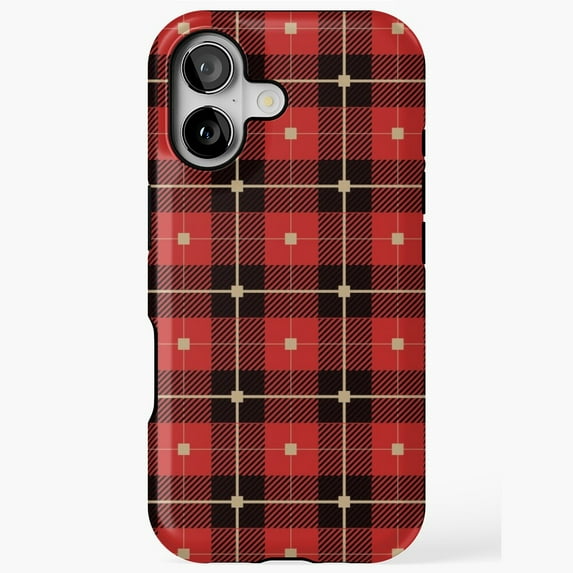 Buffalo Plaid Red Black Checkered Lumberjack Pattern Case for iPhone 17 ...