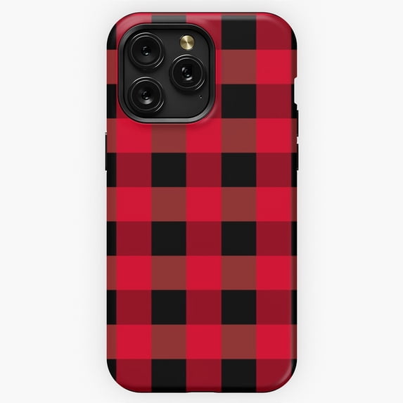 Buffalo Plaid Red Black Classic Lumberjack iPhone Case 17 11 12 13 14 ...
