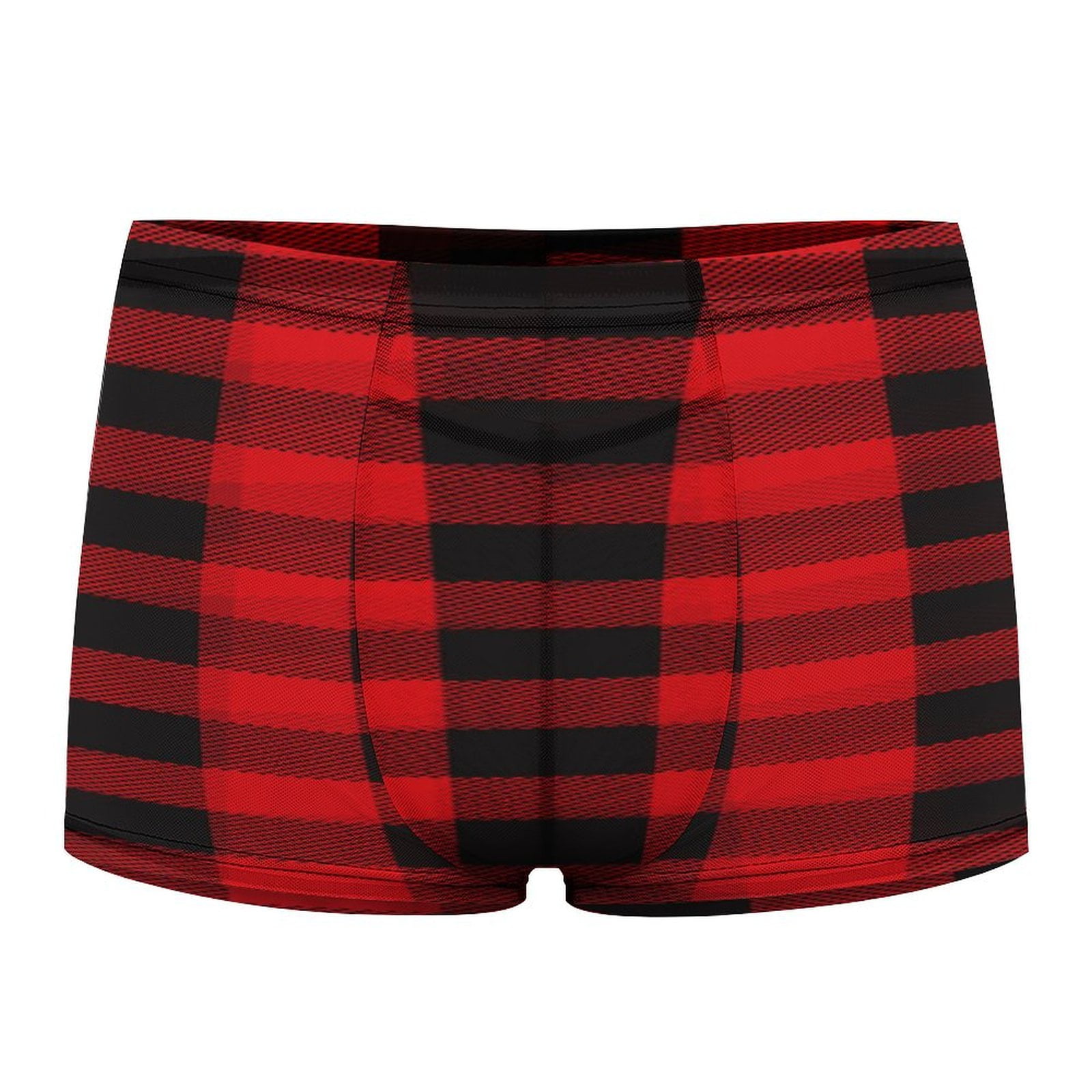 Buffalo Plaid Red Black Men's Mesh Boxer Briefs Cooling Breathable ...