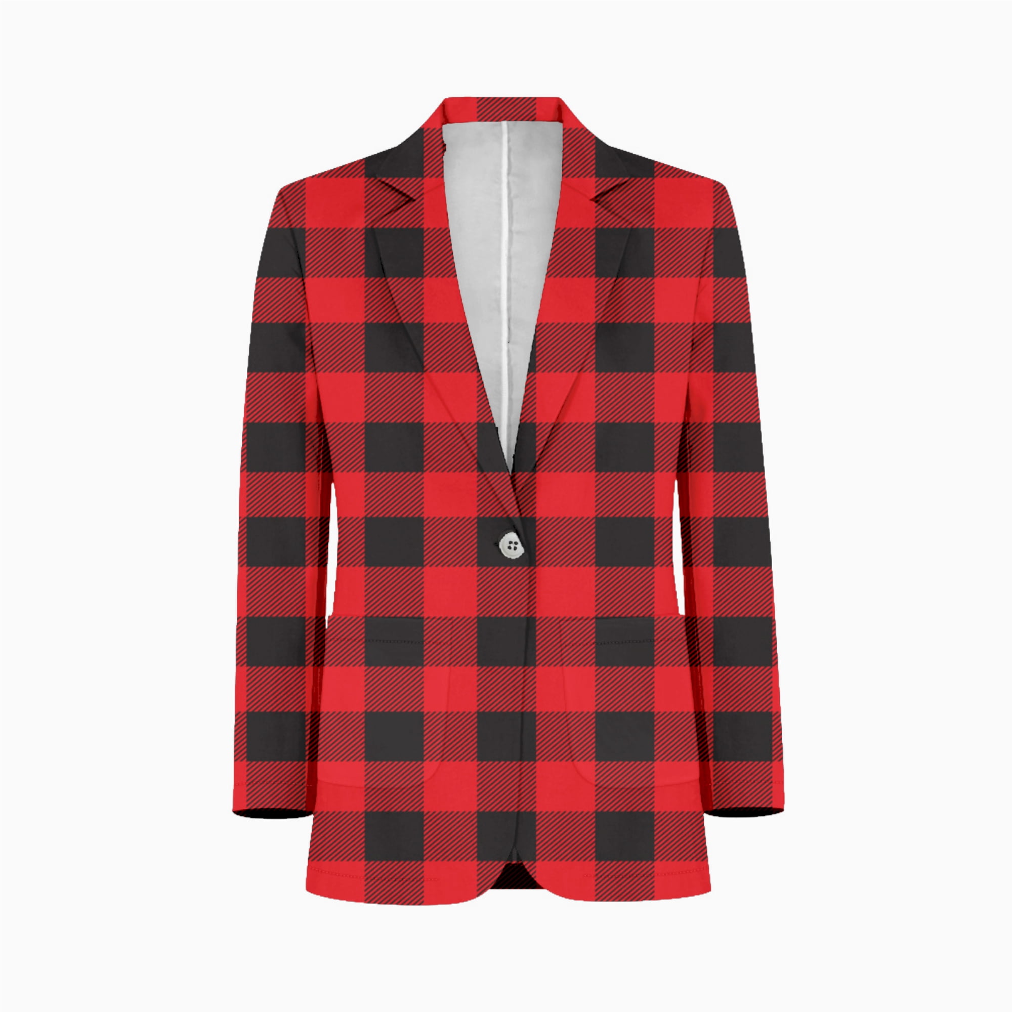Buffalo Plaid Red Black Mens Suits Shawl Collar Slim Fit Suit Mens ...
