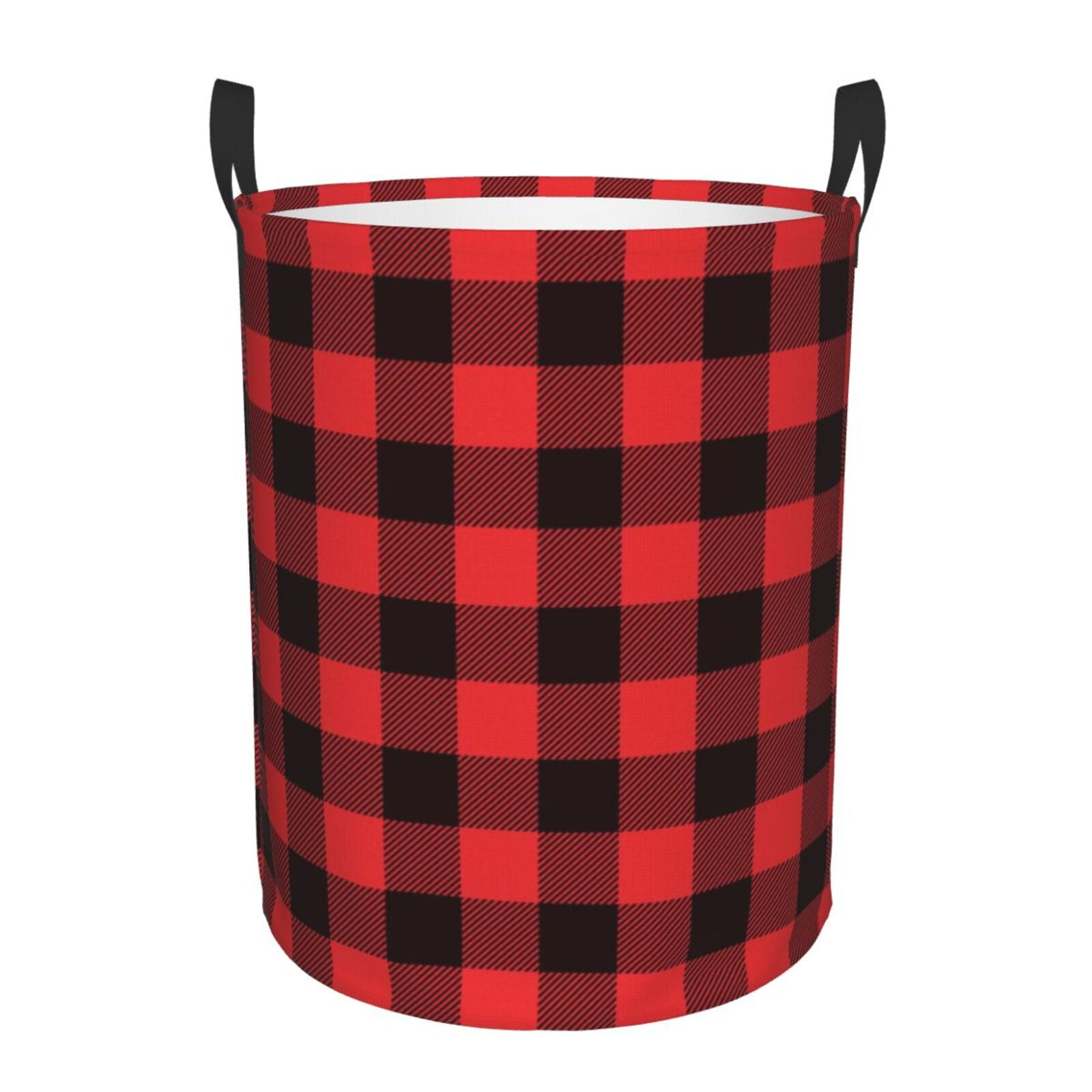 Buffalo Plaid Red Black Print Laundry Hamper Basket,designed for ...
