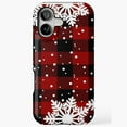 Buffalo Plaid Red Black Snowflake Winter Pattern for iPhone 17 11 12 13 ...
