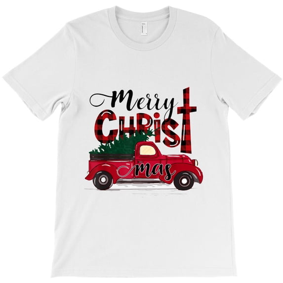 Buffalo Plaid Red Truck Christian Cross Xmas Themed Religious and ...