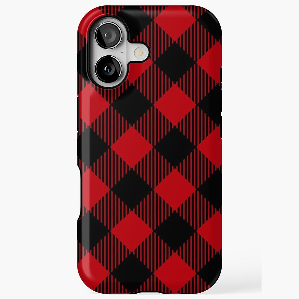 Buffalo Plaid Red Winter Christmas Pattern Art iPhone Case 17 through ...