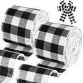 Buffalo Plaid Ribbons Wired Edges, 2 Rolls Black and White Checkered ...
