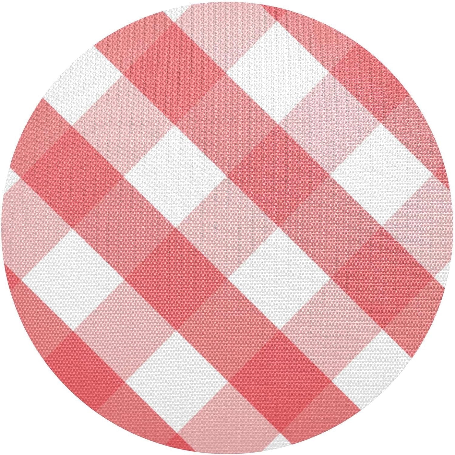 Buffalo Plaid Round Placemat Set of 4, Non-Slip Heat Resistant ...