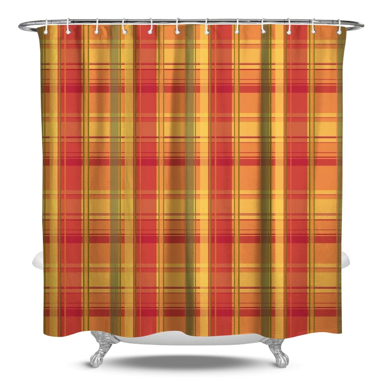 Buffalo Plaid Shower Curtain Waterproof Bathroom Curtain 84x72 Inch ...