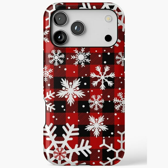 Buffalo Plaid Snowflake Phone Cover for iPhone 11 12 13 14 15 16 17 Pro ...