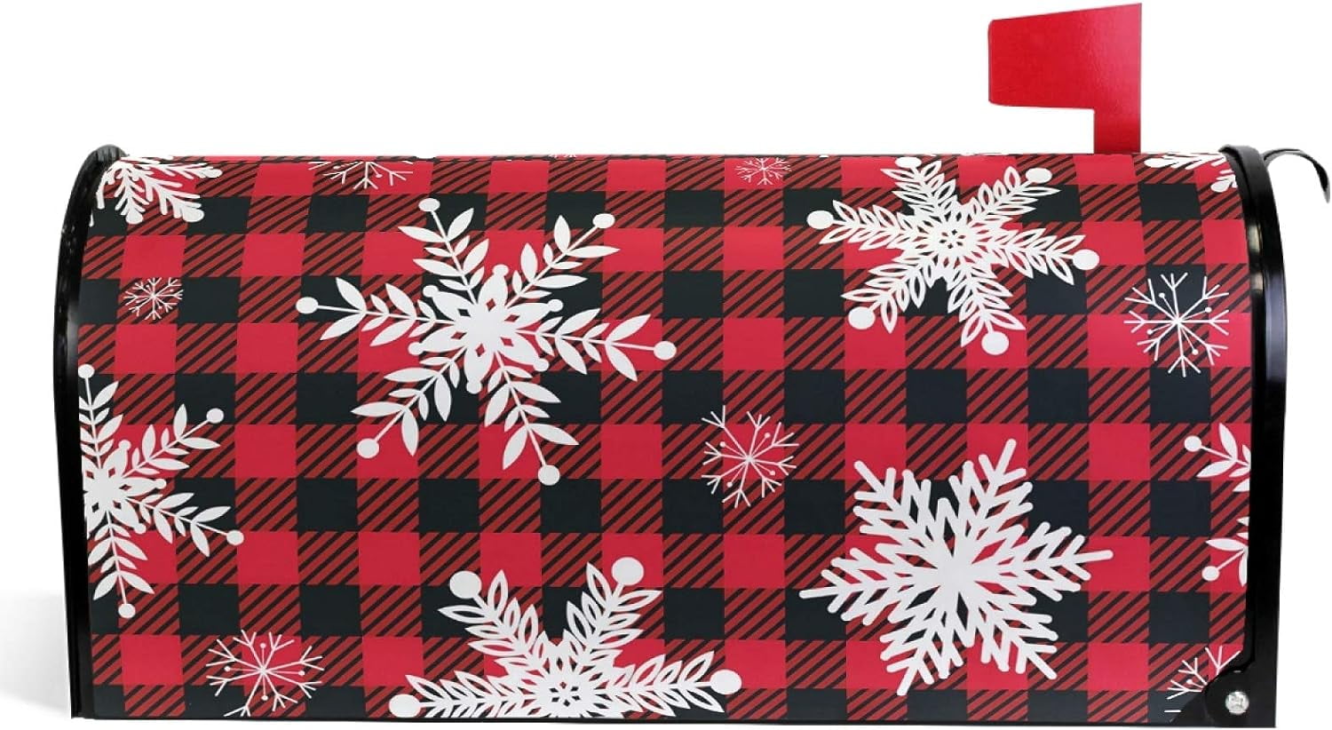 Buffalo Plaid Snowflakes Mailbox Covers Magnetic Winter Christmas ...