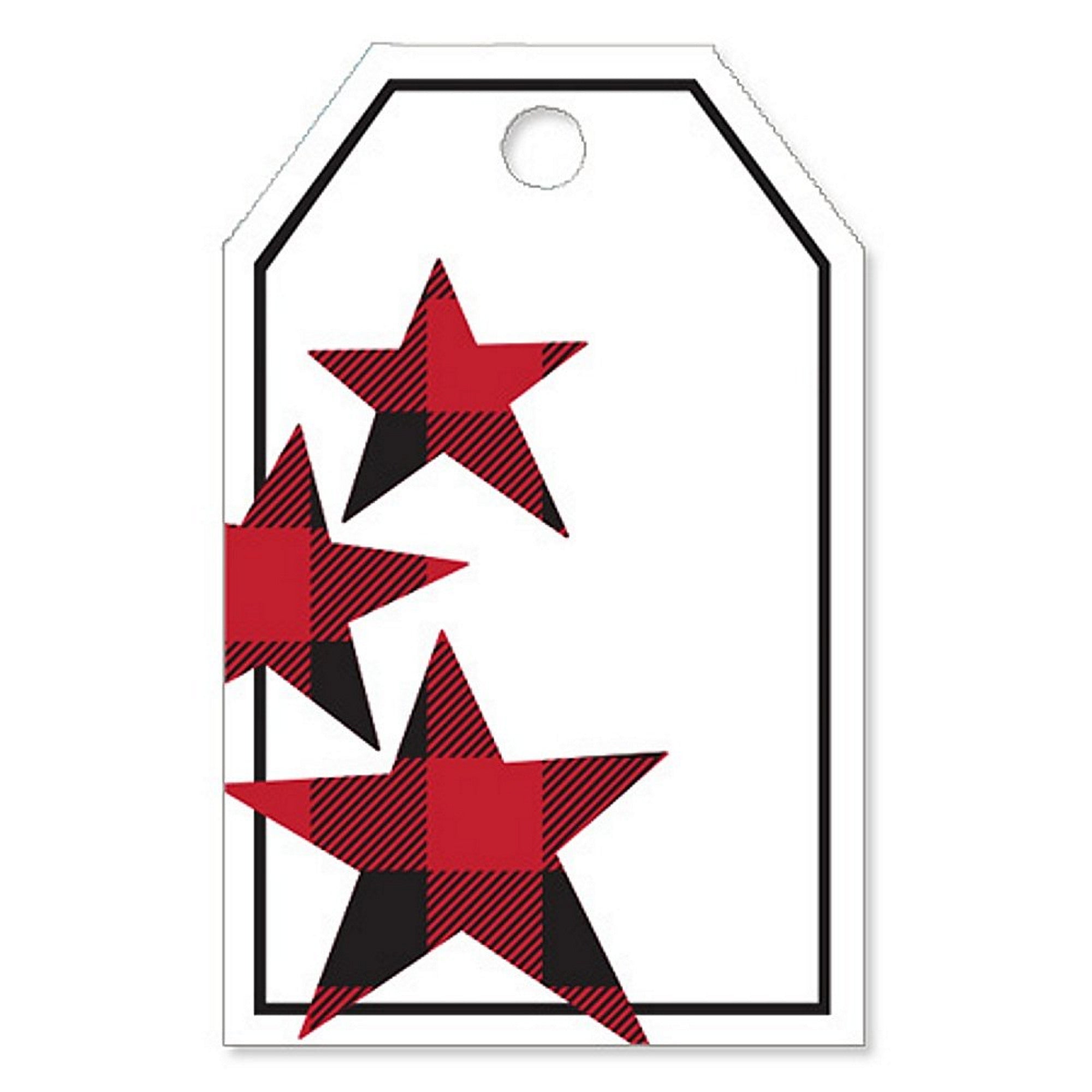 Buffalo Plaid Stars Gloss Printed Gift Tags - 2 1/4in. x 3 1/2in. - 50 ...