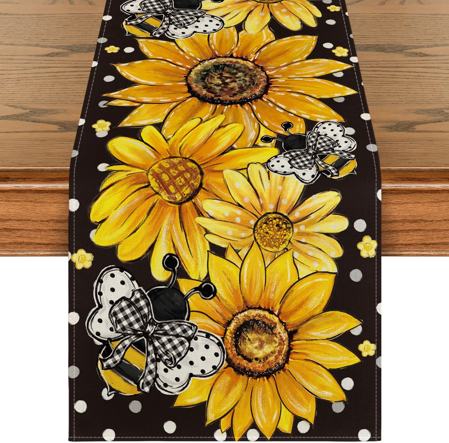 Buffalo Plaid Sunflower Vase Sunshine Summer Table Runner, Spring ...