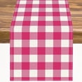 Buffalo Plaid Table Runner Hot Pink and White Kitchen Dinner Runner for ...