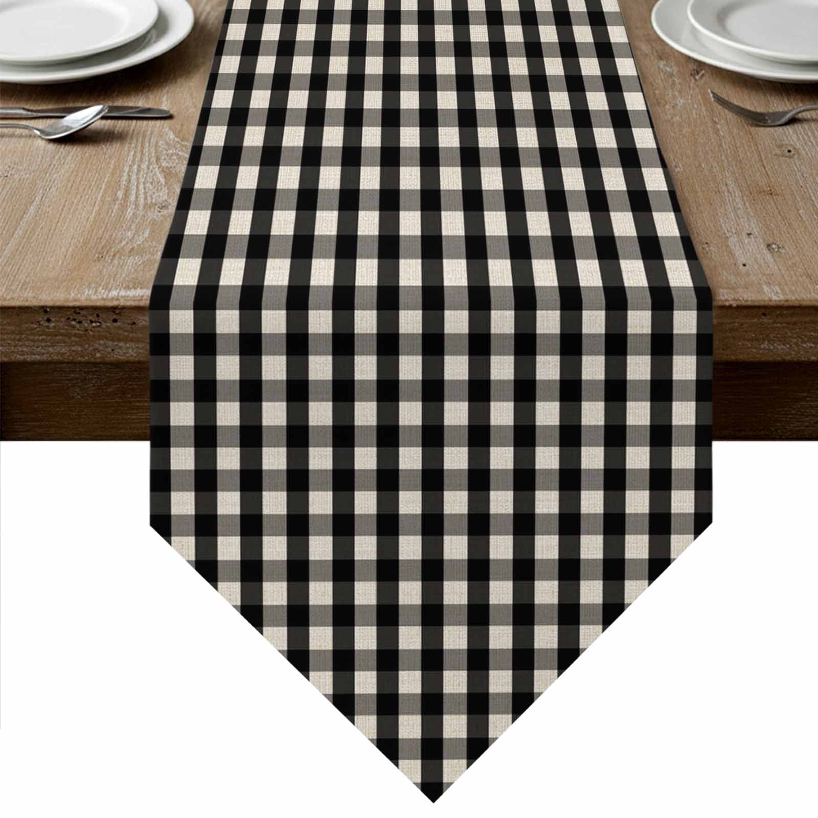 Buffalo Plaid Table Runner Linen Burlap Table Runner 36 Inches Small ...