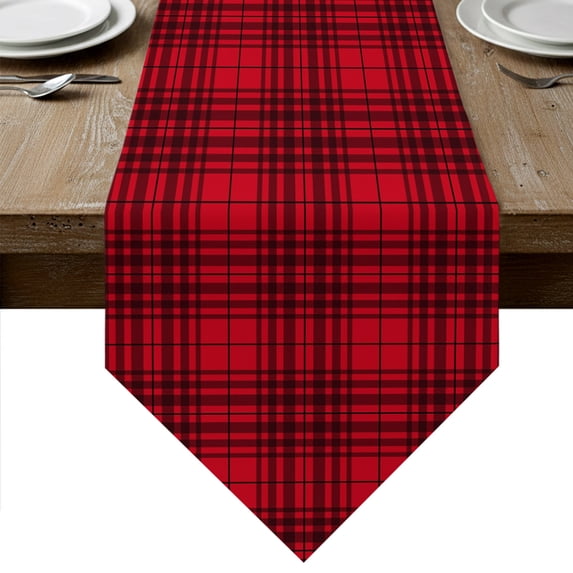 Buffalo Plaid Table Runner Linen Burlap Table Runner 90 Inches Long ...