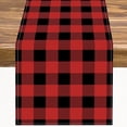 Buffalo Plaid Table Runner Red and Black Kitchen Dinner Runner for ...