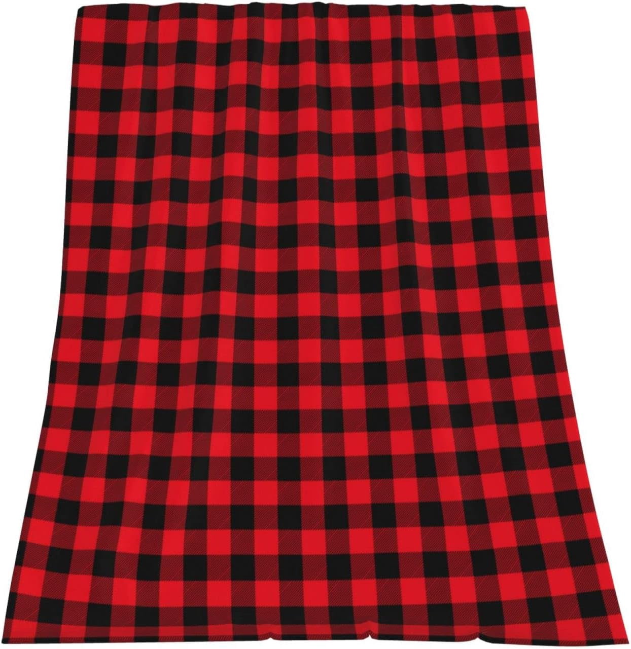 Buffalo Plaid Throw Blanket for Couch Sofa Bed Red and Black Checker ...