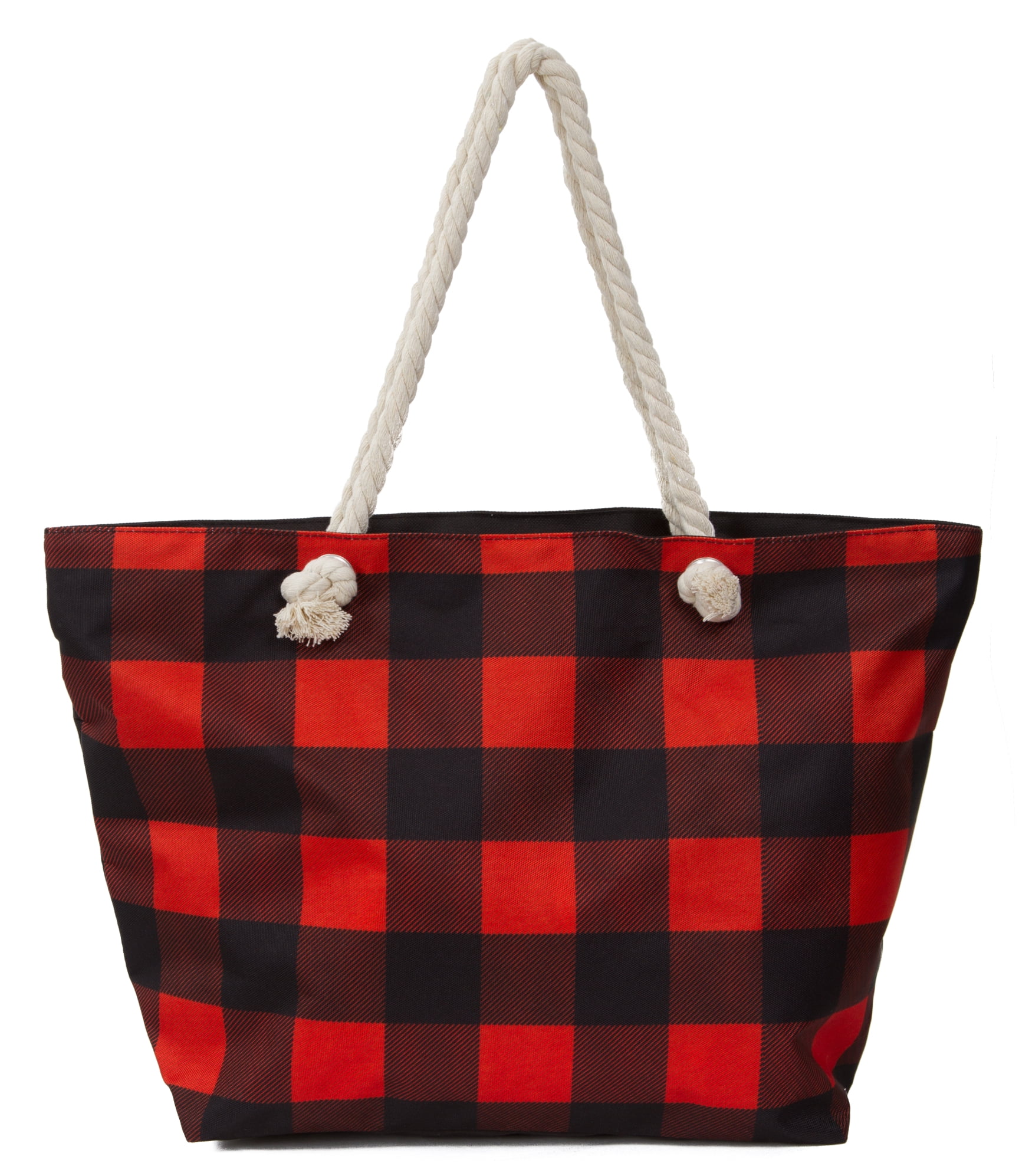 Buffalo Plaid Tote Bag, Buffalo Plaid Large Tote Red - Walmart.com