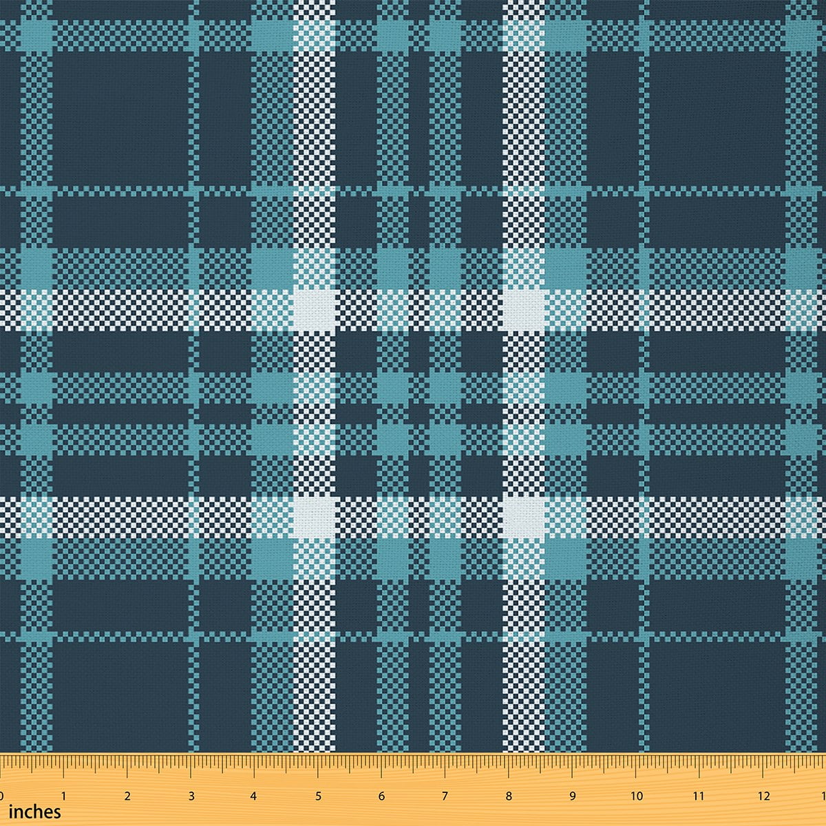 Buffalo Plaid Upholstery Fabric by the Yard,Dark Blue and Light Blue ...