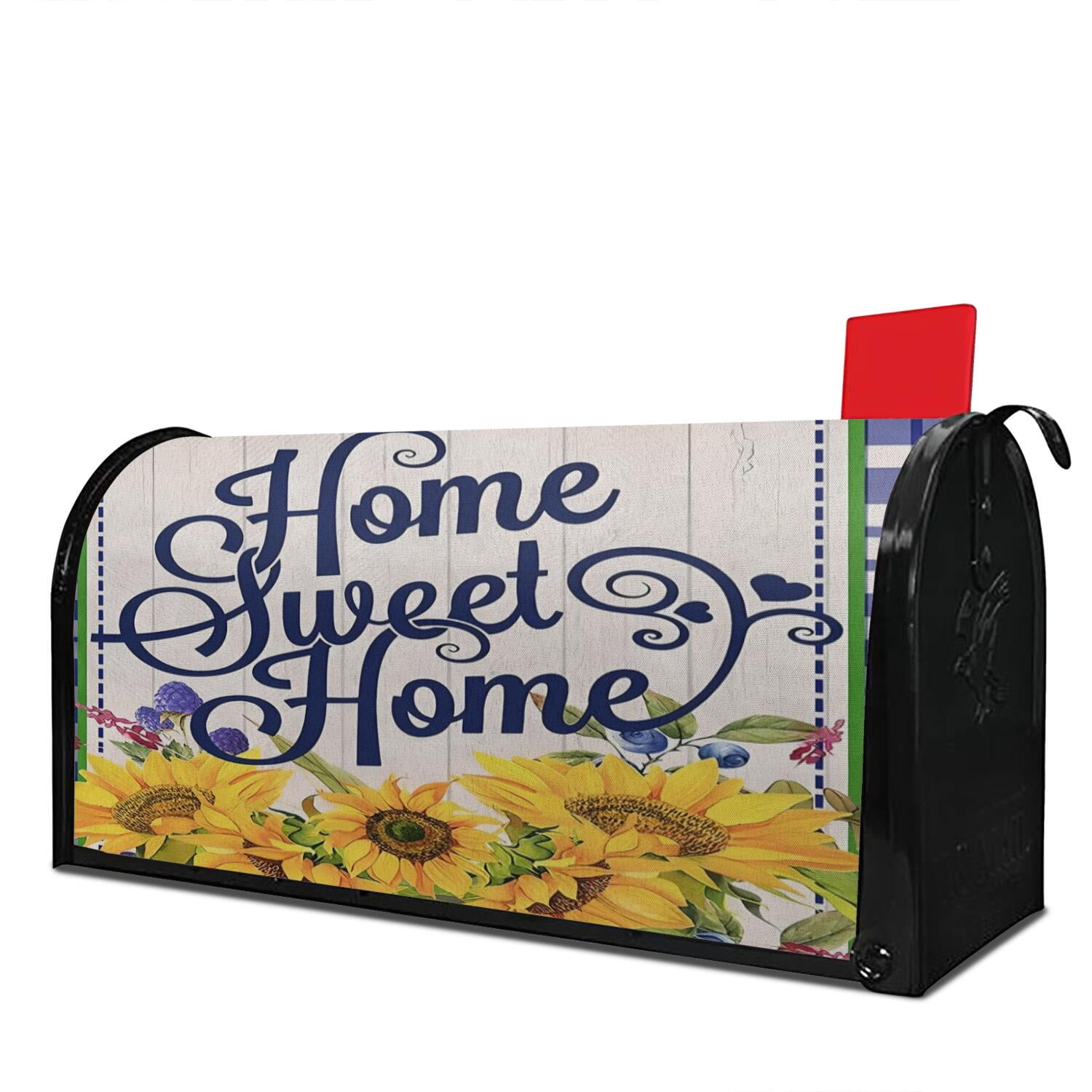 Buffalo Plaid Welcome Mailbox Covers Magnetic Letter Box Wrap Standard ...