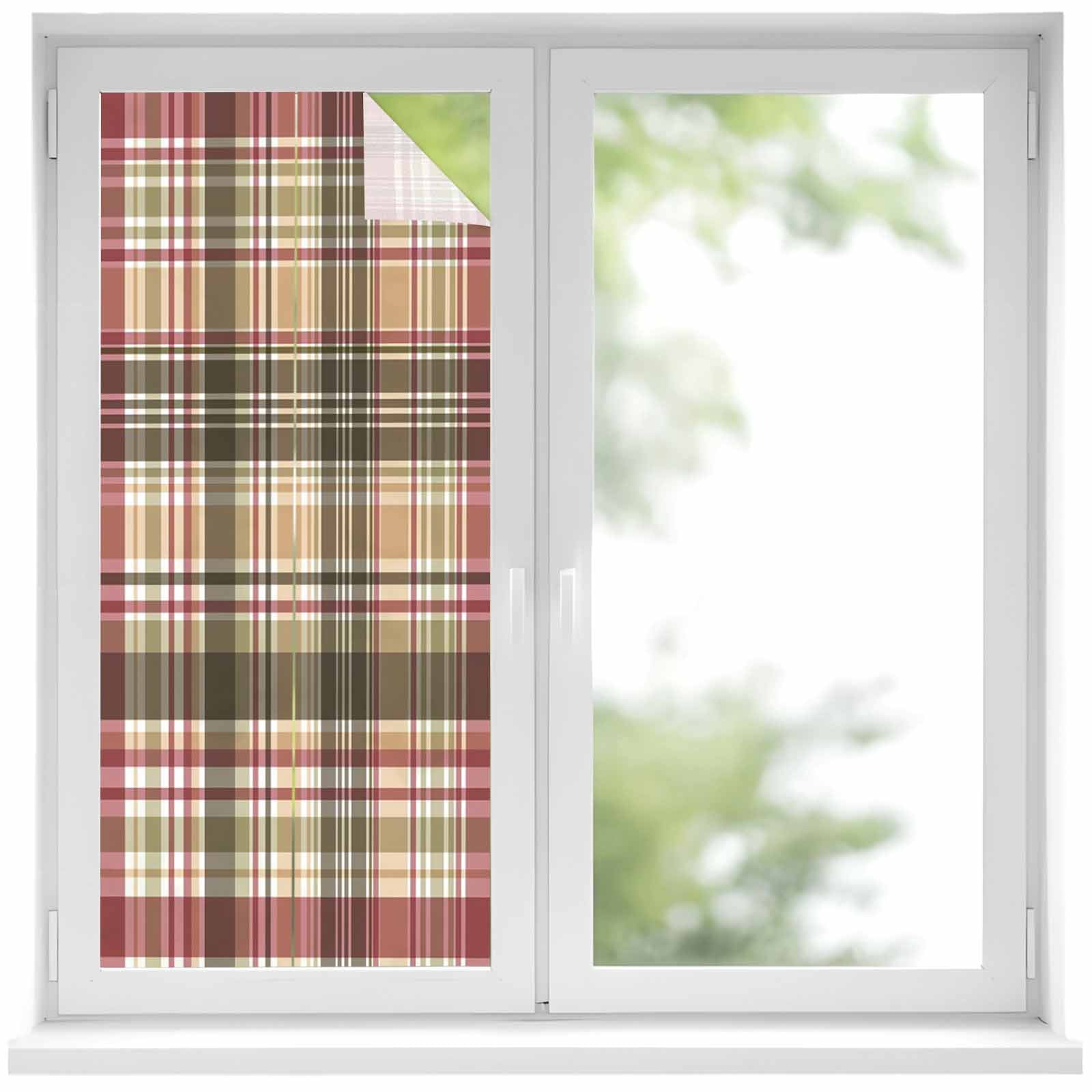Buffalo Plaid Window Privacy Film, Modern Farmhouse Colorful Checkered ...