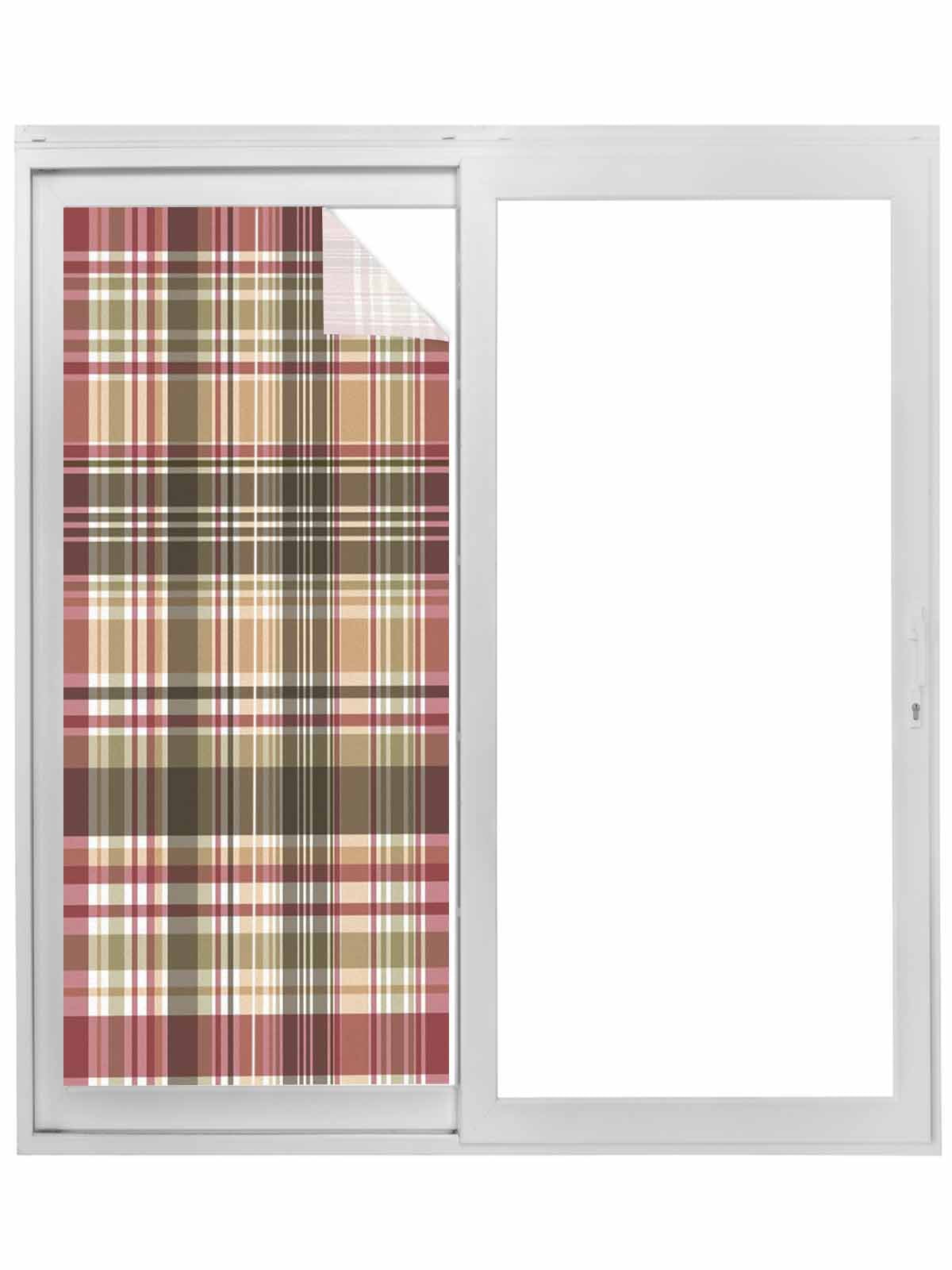 Buffalo Plaid Window Privacy Film Stained Glass Window Film Decorative ...